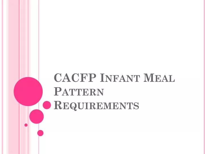 PPT - CACFP Infant Meal Pattern Requirements PowerPoint Presentation ...