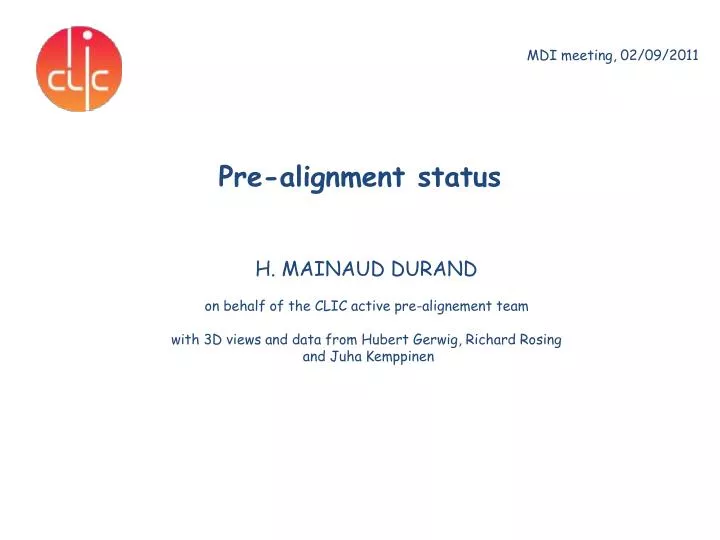 PPT - Pre-alignment status PowerPoint Presentation, free download - ID ...