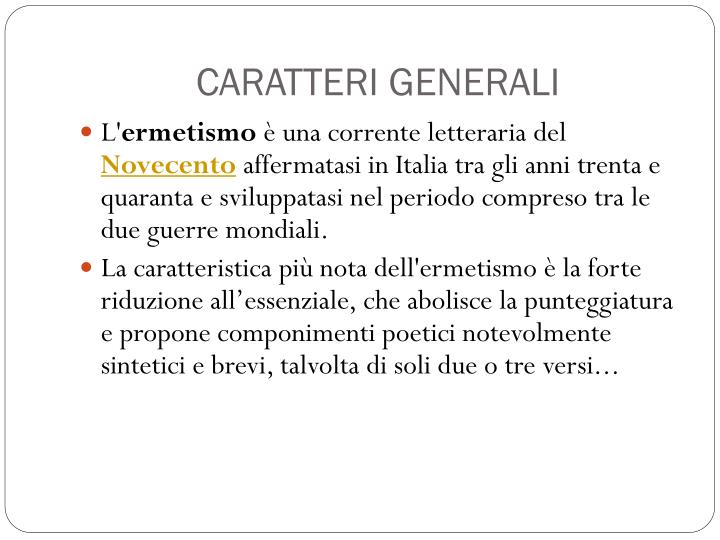 PPT - L’ERMETISMO PowerPoint Presentation - ID:2941578