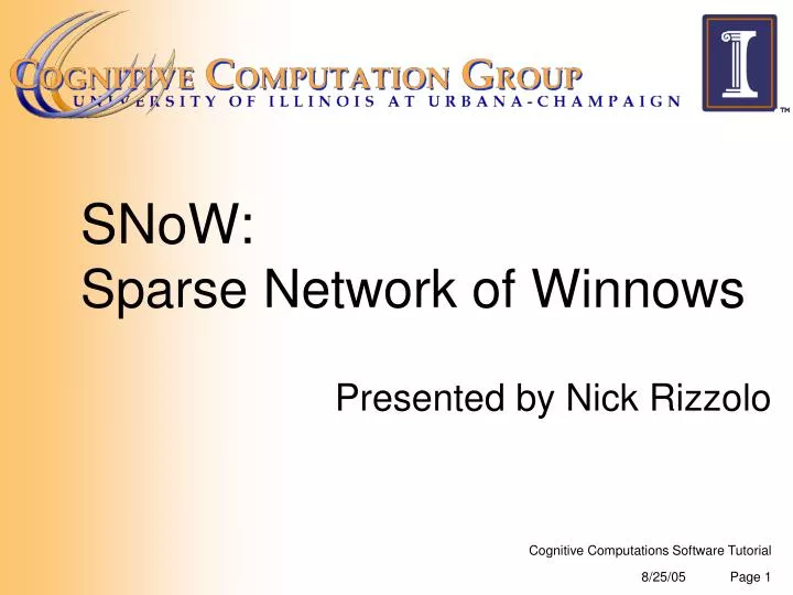 PPT - SNoW: Sparse Network of Winnows PowerPoint Presentation, free ...