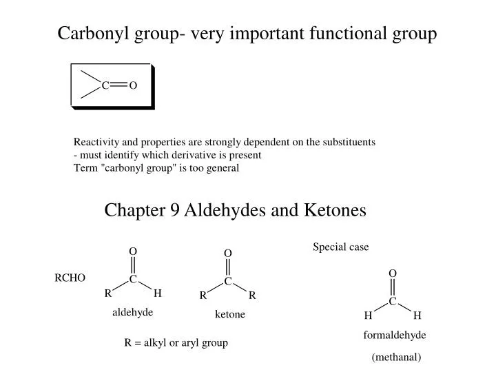 PPT - Carbonyl group- very important functional group PowerPoint ...
