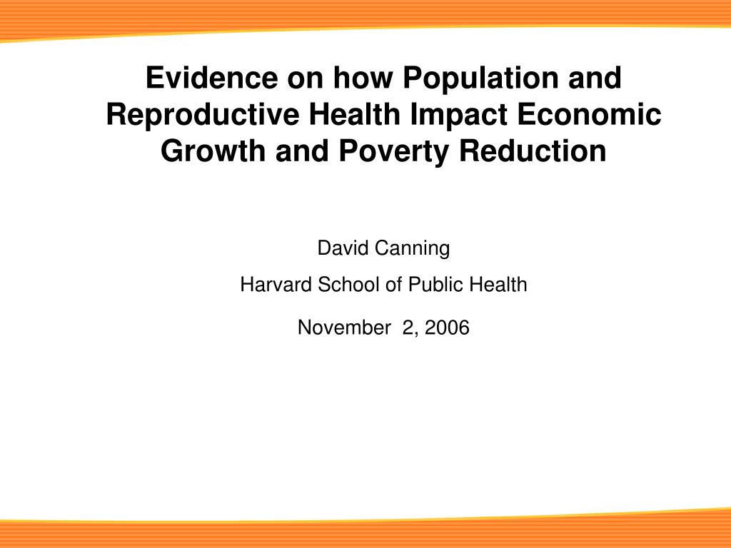 PPT - Evidence on how Population and Reproductive Health Impact ...