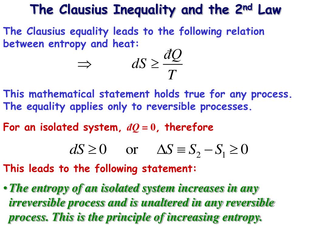 PPT - Lecture 7 – The Second Law (Ch. 2) Wednesday January 23 rd ...