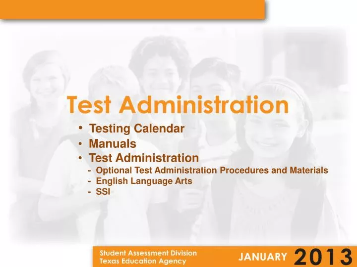 PPT - Testing Calendar Manuals Test Administration PowerPoint ...