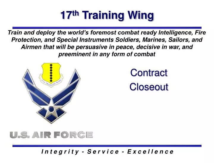 PPT - 17 th Training Wing PowerPoint Presentation, free download - ID ...