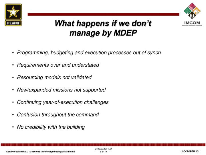 PPT - MANAGING BY MDEP --Trying to break the resourcing code-- 12 ...