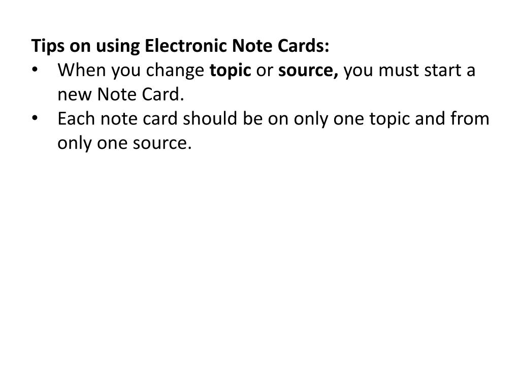 PPT - Electronic Note Cards (eNote Cards) are an excellent way to ...