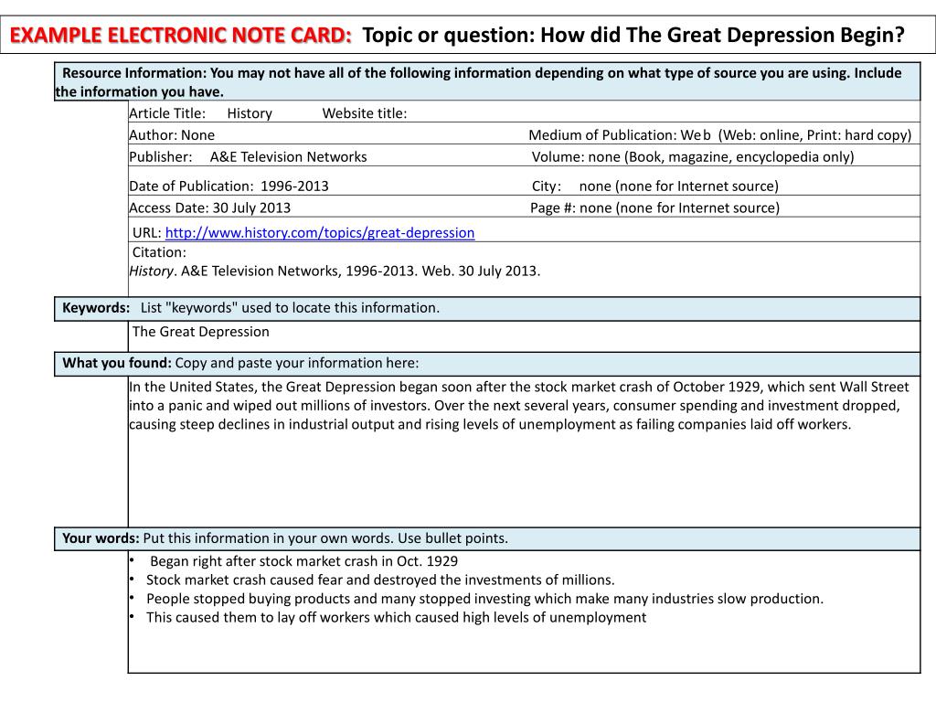 PPT - Electronic Note Cards (eNote Cards) are an excellent way to ...