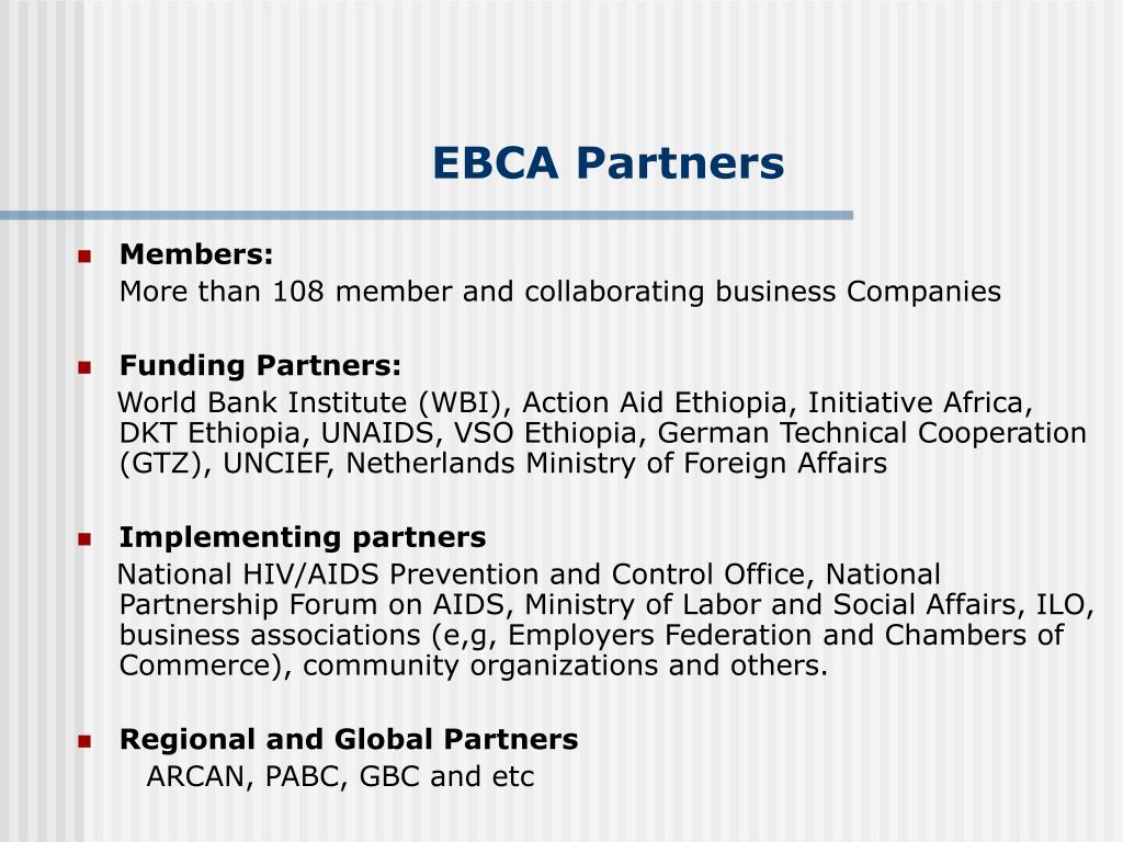 PPT - Overview The Ethiopian Business Coalition Against HIV/AIDS (EBCA ...