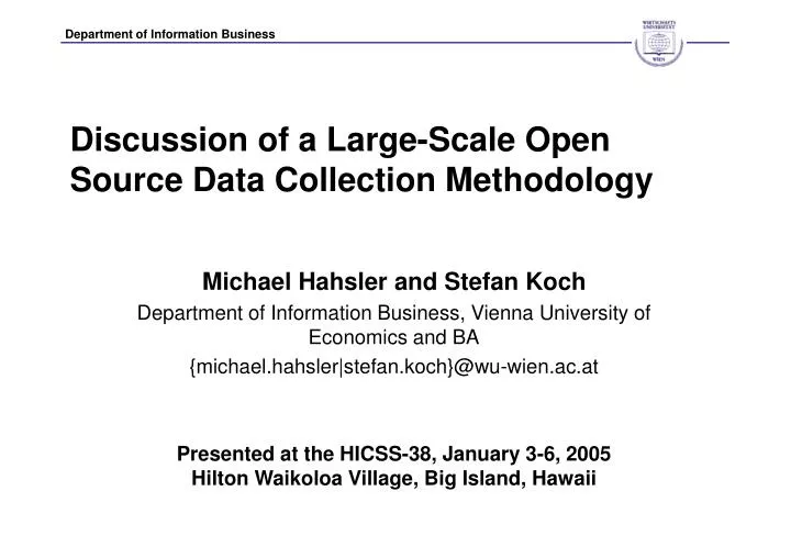 PPT - Discussion of a Large-Scale Open Source Data Collection ...