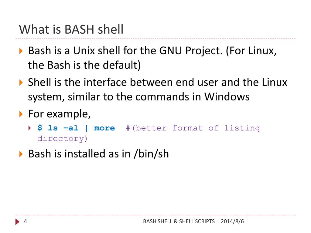 PPT BASH SHELL SHELL SCRIPTS PowerPoint Presentation Free Download ID 2944770
