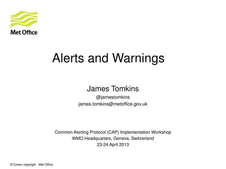PPT - Alerts and Warnings PowerPoint Presentation, free download - ID ...