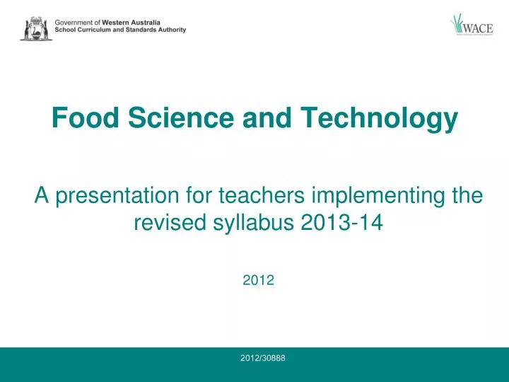 PPT - Food Science and Technology PowerPoint Presentation, free ...