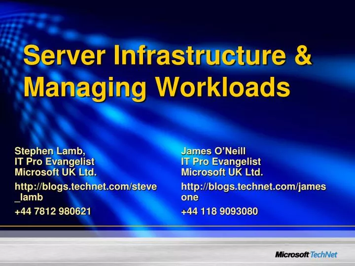 PPT - Server Infrastructure & Managing Workloads PowerPoint ...