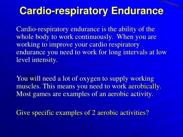 Ppt Cardio Respiratory Endurance Powerpoint Presentation Free