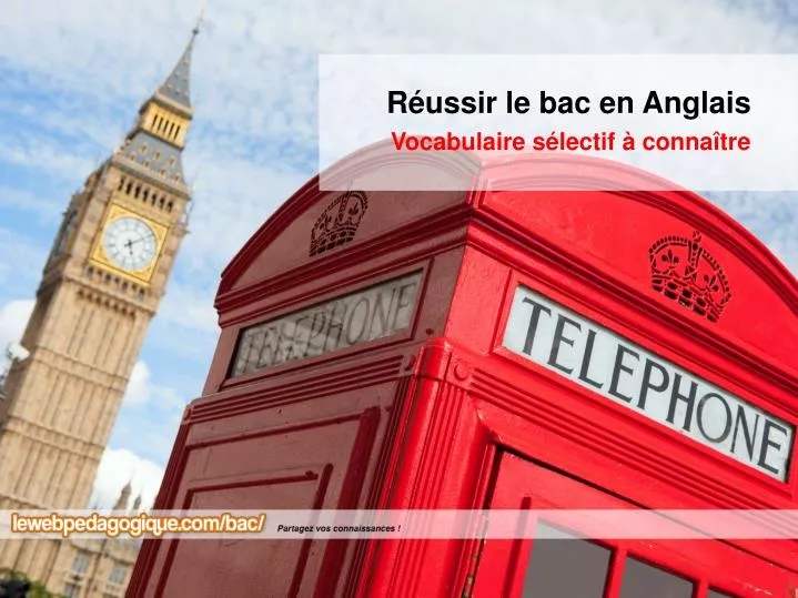 PPT - Réussir le bac en Anglais Vocabulaire sélectif à connaître ...