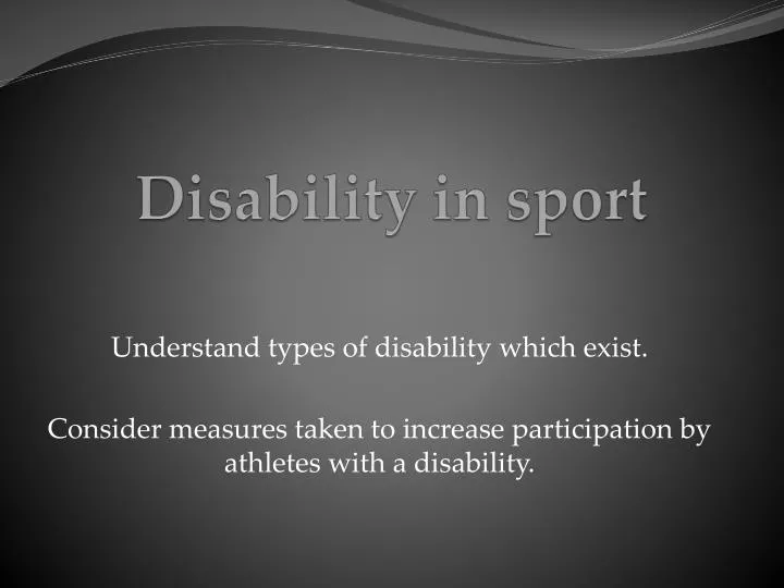 PPT - Disability in sport PowerPoint Presentation, free download - ID ...