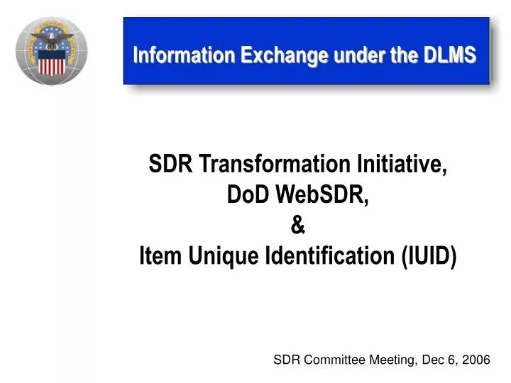 PPT - Information Exchange under the DLMS PowerPoint Presentation, free ...