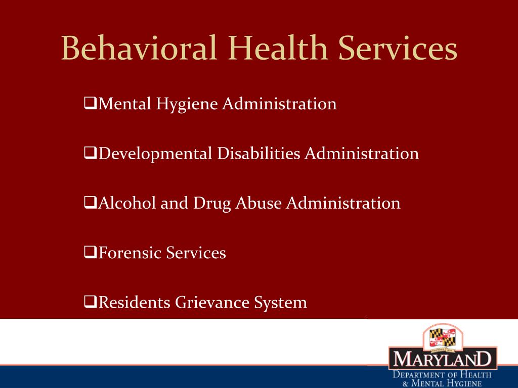 PPT - Department of Health and Mental Hygiene Behavioral Health ...