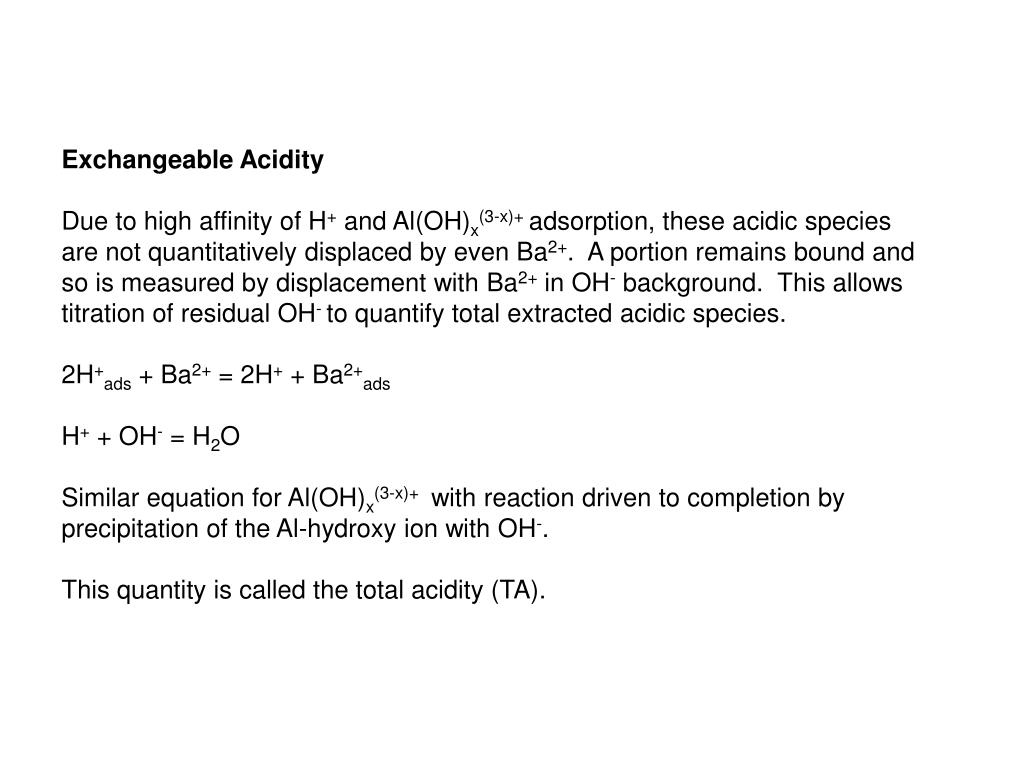 PPT - Soil Acidity Overview Exchangeable Acidity Aluminum Chemistry ...