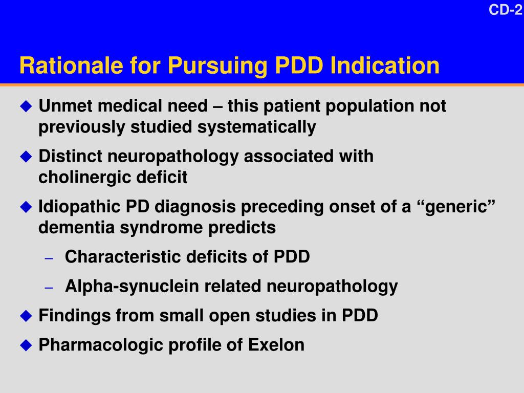 PPT - Rationale for Indication of Parkinson’s Disease Dementia (PDD ...