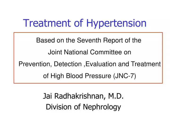Ppt Treatment Of Hypertension Powerpoint Presentation Free Download
