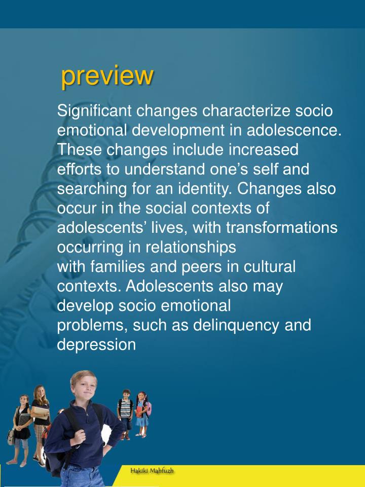 Emotional Development Adolescence