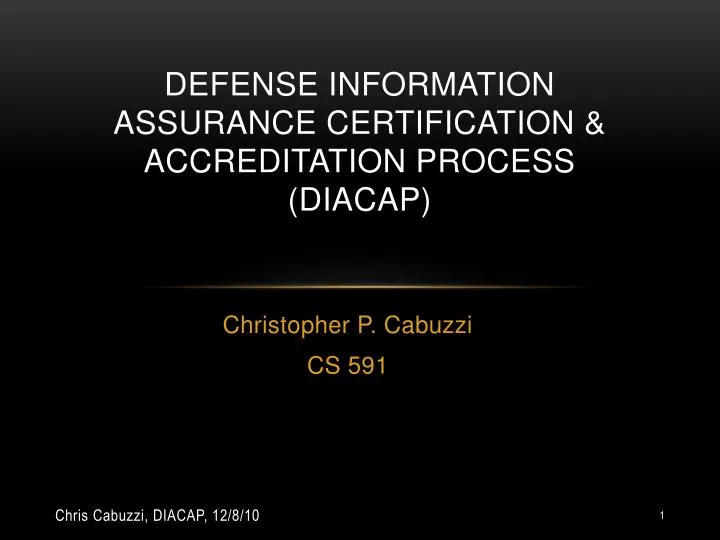 PPT - Defense information assurance certification & accreditation ...