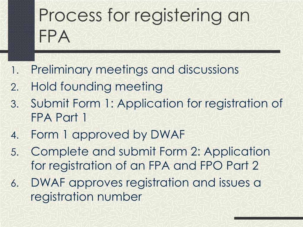 PPT - Forming an FPA: The Founding Meeting Guide PowerPoint ...