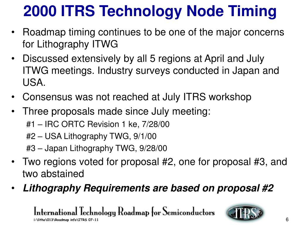 PPT - Lithography ITWG Report for ITRS 2000 Conference December 6, 2000 ...