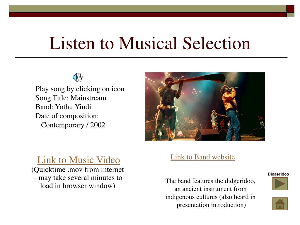 PPT - Aboriginal Artform Kathy Weise – Musical selection April 24, 2005 ...