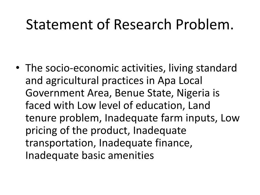 PPT - RURAL POVERTY AND AGRICULTURAL PRACTICES IN APA LOCAL GOVERNMENT ...
