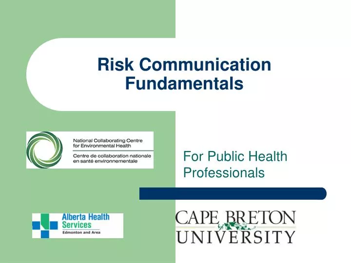 PPT - Risk Communication Fundamentals PowerPoint Presentation, free ...