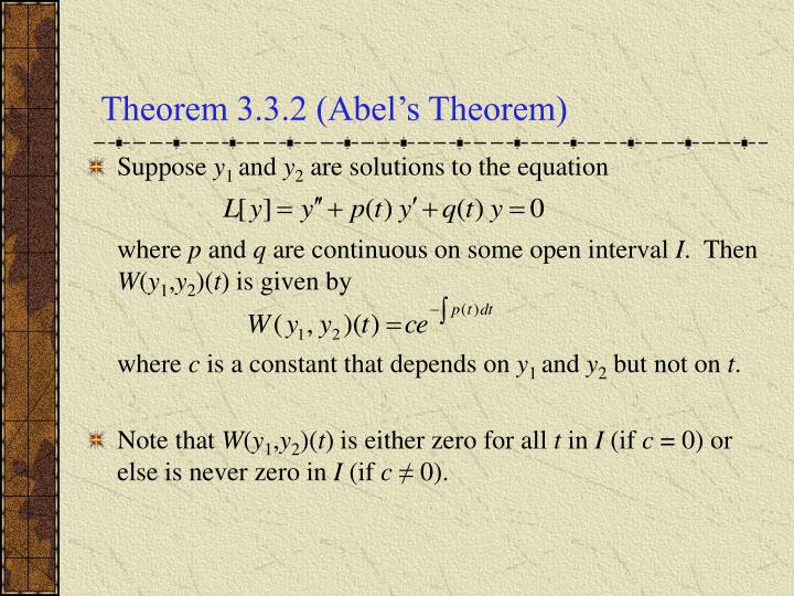 PPT - Ch 3.3: Linear Independence and the Wronskian PowerPoint ...