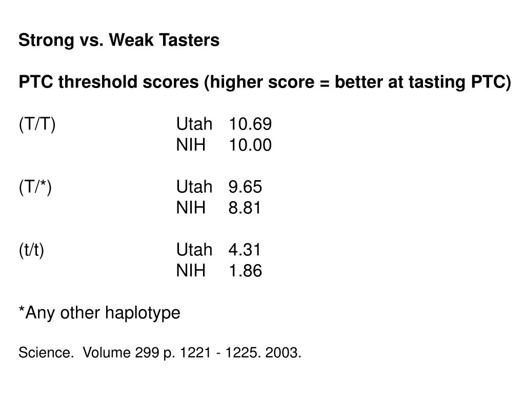 PPT - PTC: DNA Analysis PCR amplified 221 base pairs of DNA from the ...