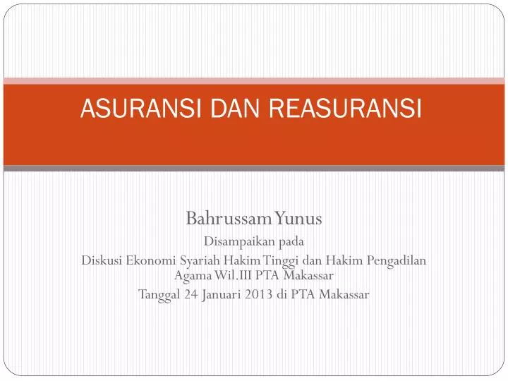 PPT - ASURANSI DAN REASURANSI PowerPoint Presentation, free download ...