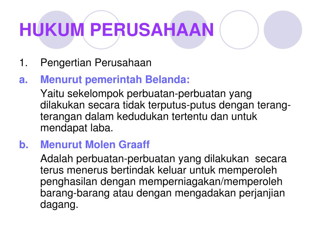 PPT - KEDUDUKAN HUKUM PERUSAHAAN DALAM SISTEM HUKUM INDONESIA Subyek ...