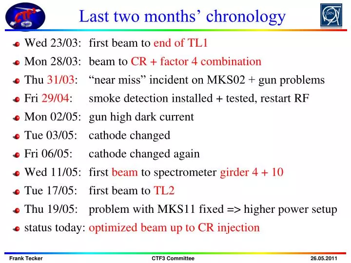PPT - Last two months’ chronology PowerPoint Presentation, free ...