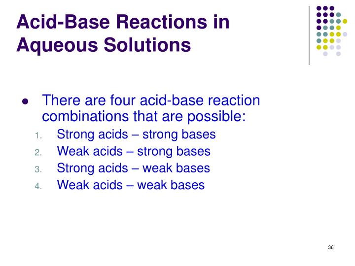 PPT - CHAPTER 10 Reactions in Aqueous Solutions I: Acids, Bases & Salts ...