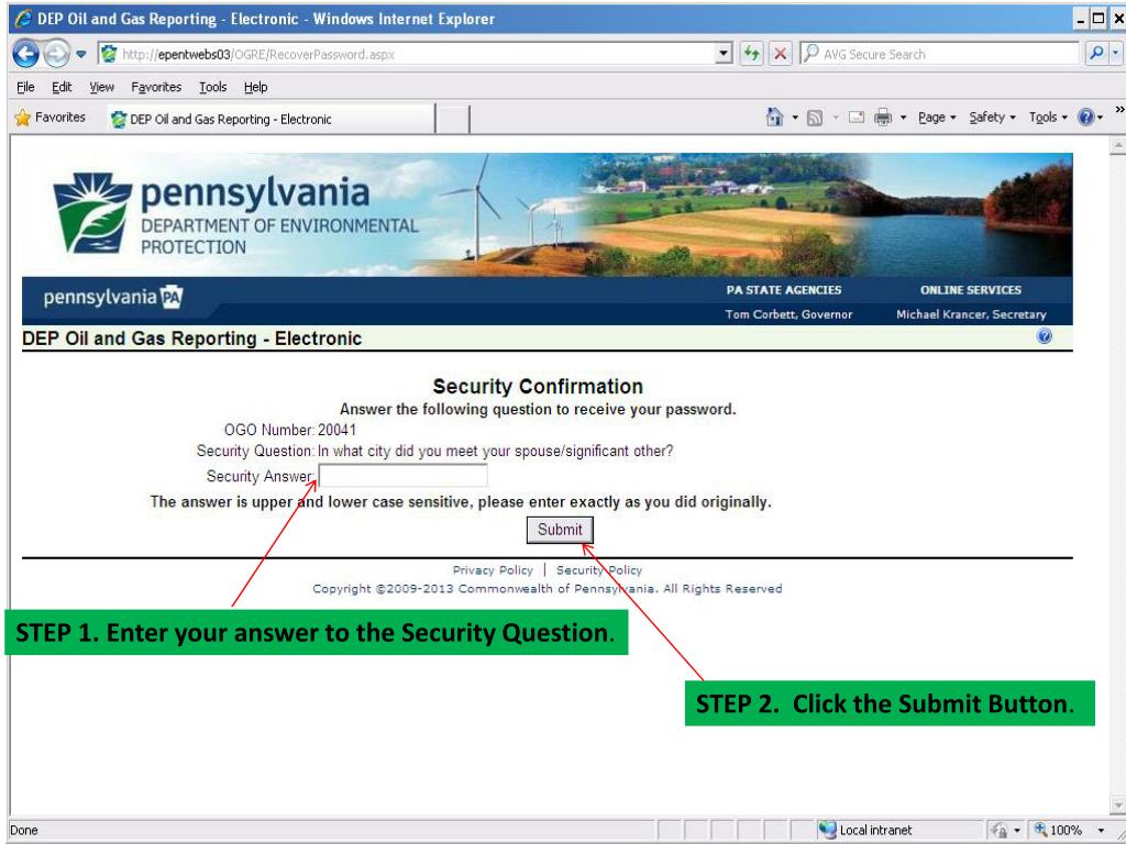 PPT - https://paoilandgasreporting.state.pa/login.aspx?ReturnUrl ...