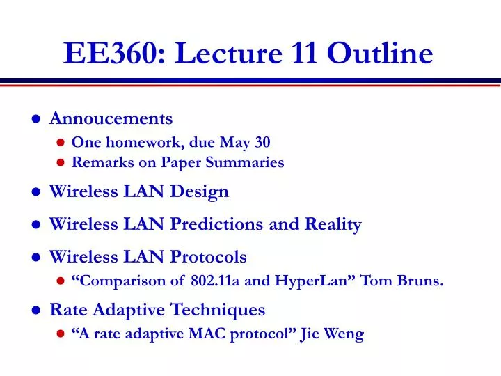 PPT - EE360: Lecture 11 Outline PowerPoint Presentation, free download - ID:2953311