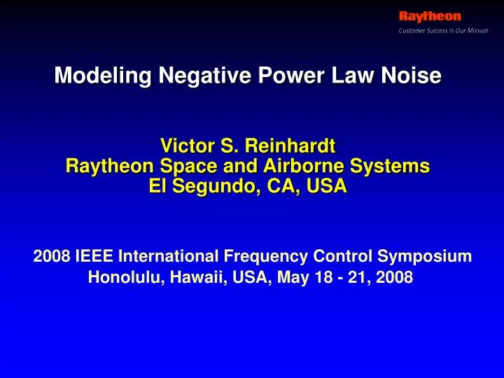 PPT - Modeling Negative Power Law Noise PowerPoint Presentation, free ...