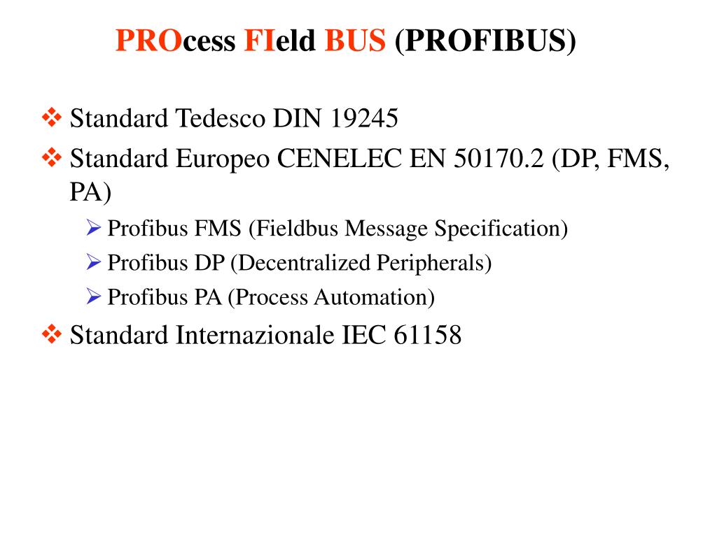PPT - Standard Tedesco DIN 19245 Standard Europeo CENELEC EN 50170.2 ...