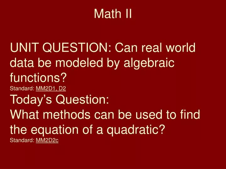 PPT - Math II PowerPoint Presentation, free download - ID:2953711