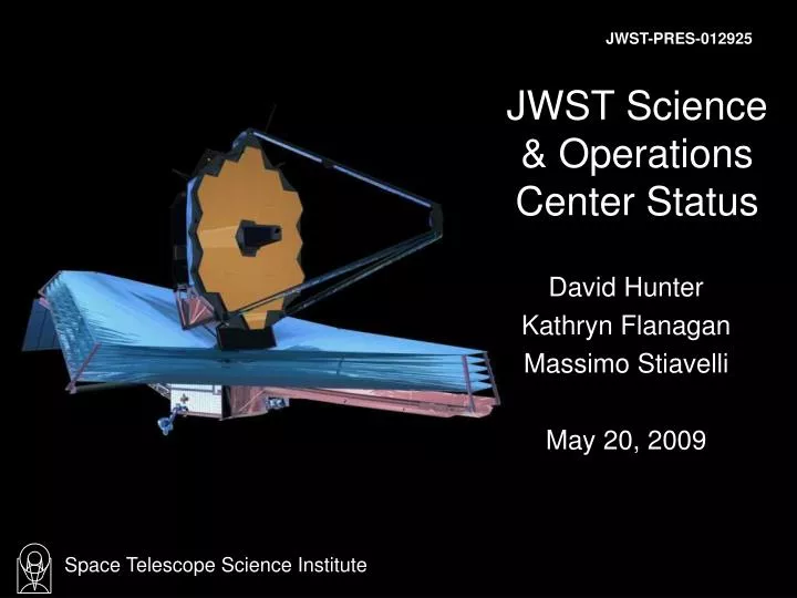 PPT - JWST Science & Operations Center Status PowerPoint Presentation ...
