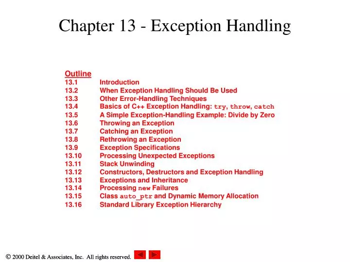 PPT - Chapter 13 - Exception Handling PowerPoint Presentation, free ... PPT - Chapter 13 - Exception Handling PowerPoint Presentation, free ...