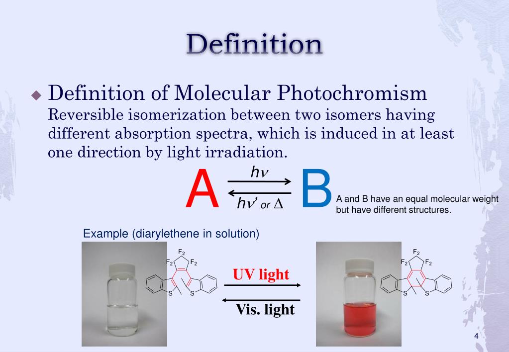 PPT - Photochromism in Organic Molecules PowerPoint Presentation, free ...
