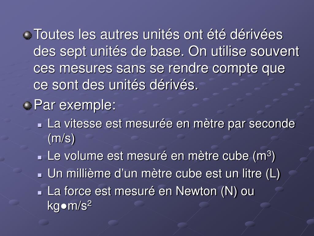 PPT - Le système International d’unités et les chiffres significatifs ...