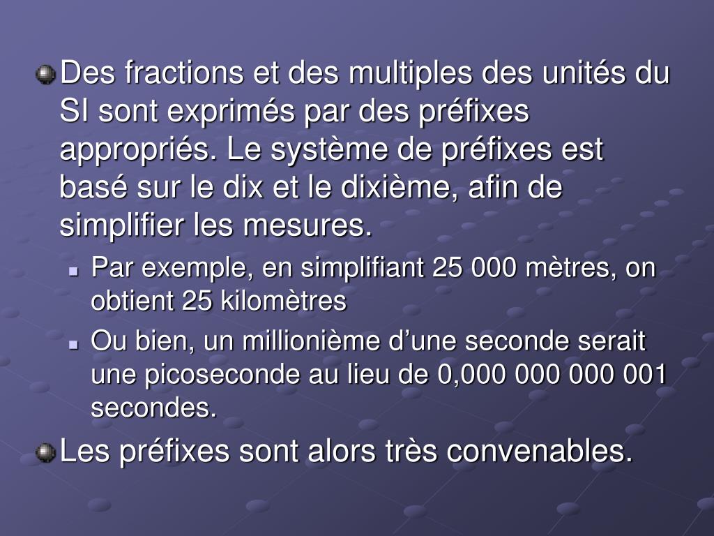PPT - Le système International d’unités et les chiffres significatifs ...