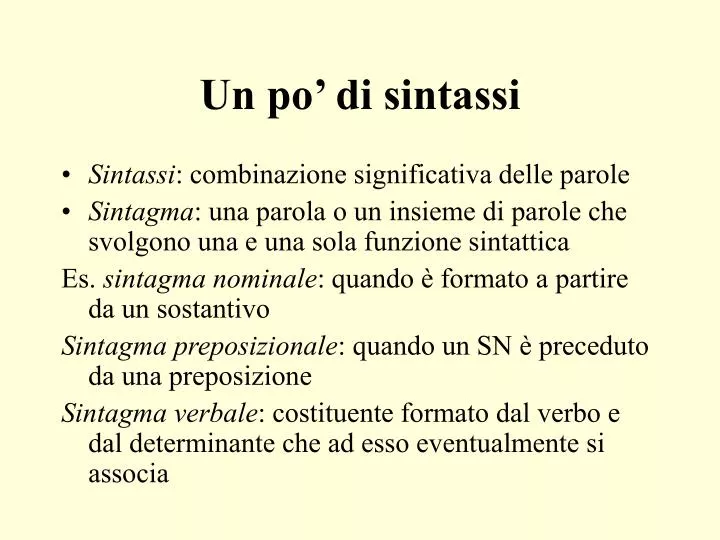 PPT - Un po’ di sintassi PowerPoint Presentation, free download - ID ...
